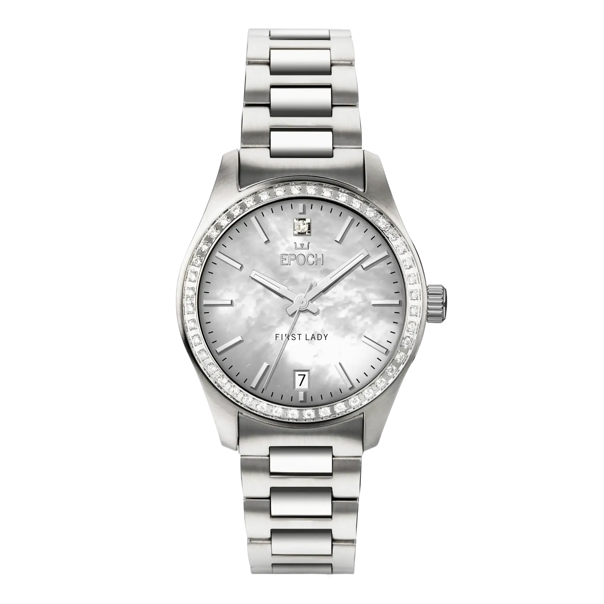 Epoch - First Lady Full Diamond Mother of Pearl White – Watches of ...