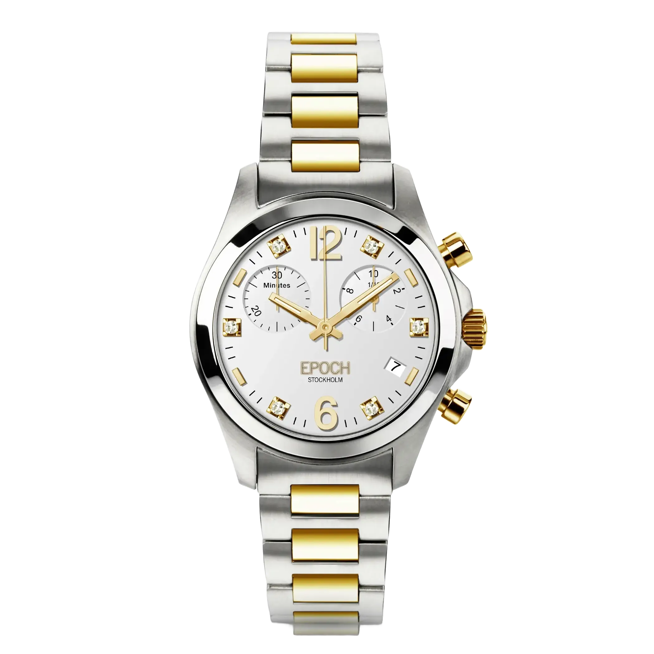 Epoch - First Lady Chronograph Gold White – Watches of Scandinavia