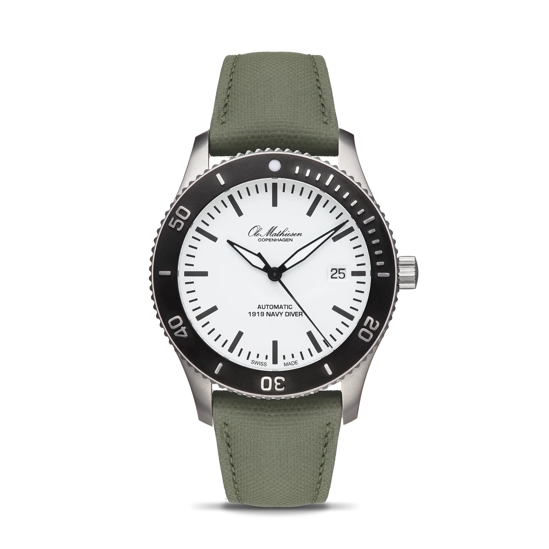 Ole Mathiesen - Navy Diver White – Watches of Scandinavia